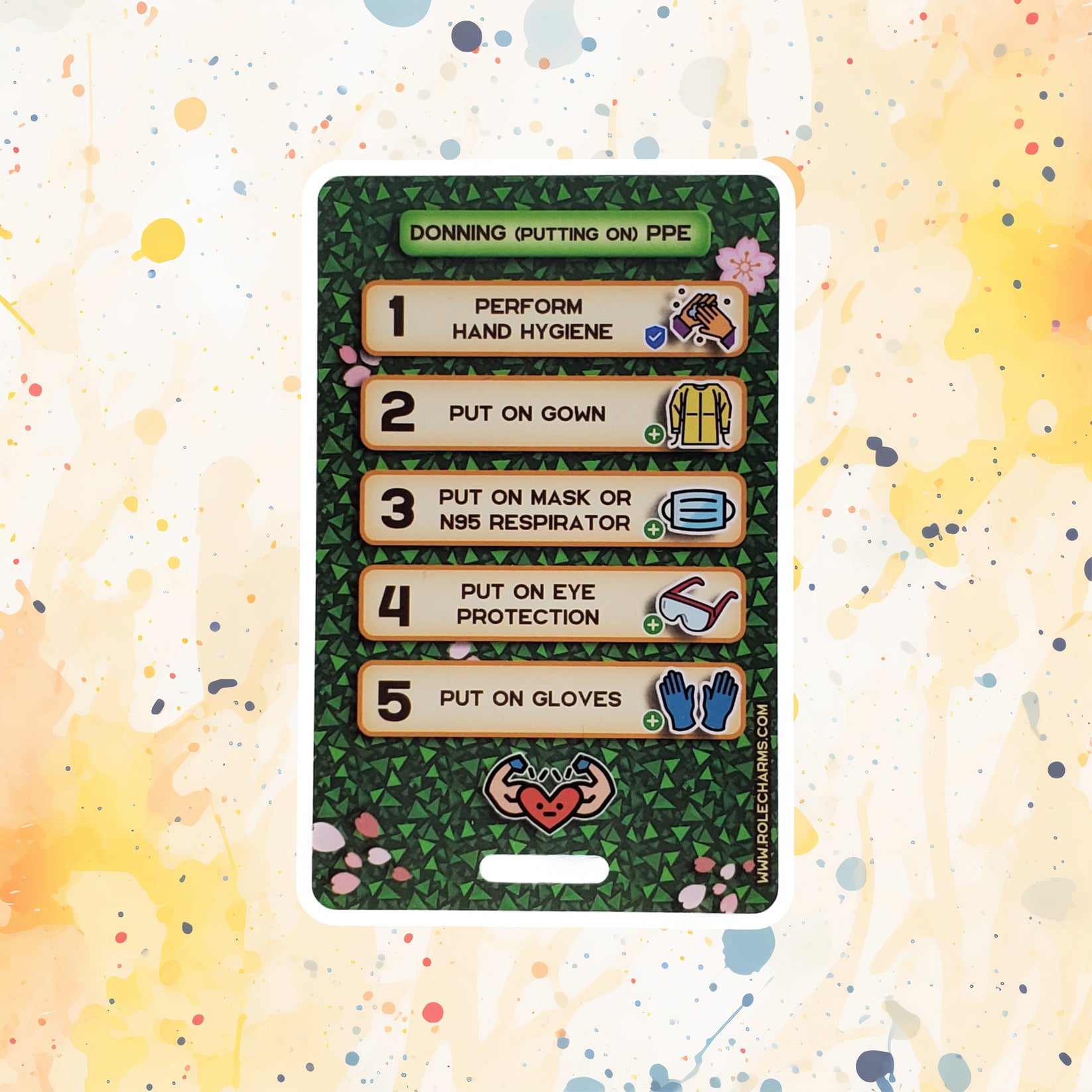 Grass PPE Donning/Doffing - Badge Reference Card – Role Charms